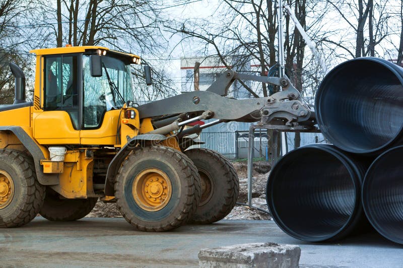 Pipe, Loader, Forklift, Bulldozer, Heavy, Work, Diameter, Large Stock ...