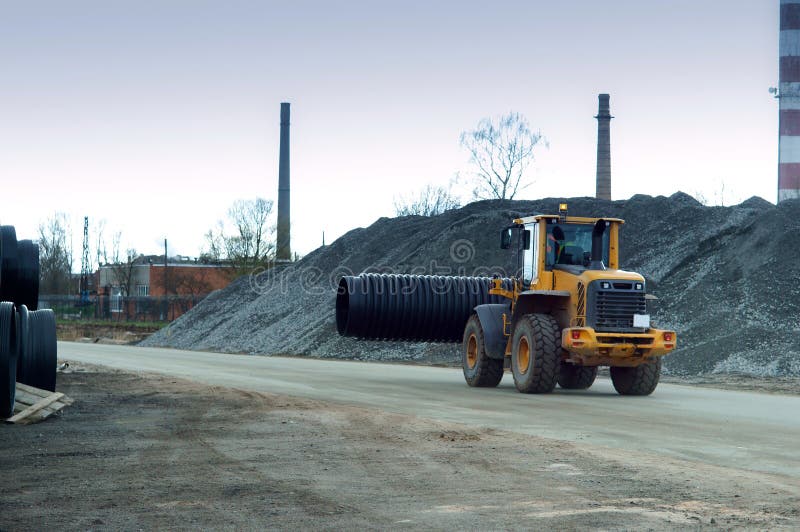 Pipe, Loader, Forklift, Bulldozer, Heavy, Work, Diameter, Large Stock ...