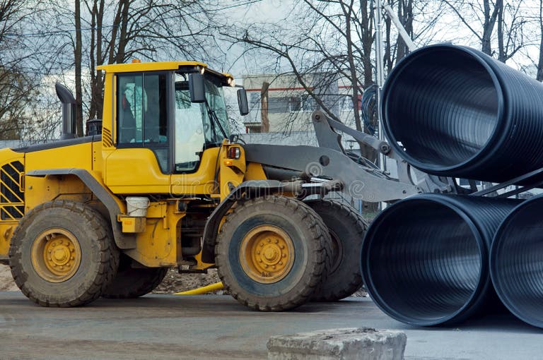 Pipe, Loader, Forklift, Bulldozer, Heavy, Work, Diameter, Large Stock ...