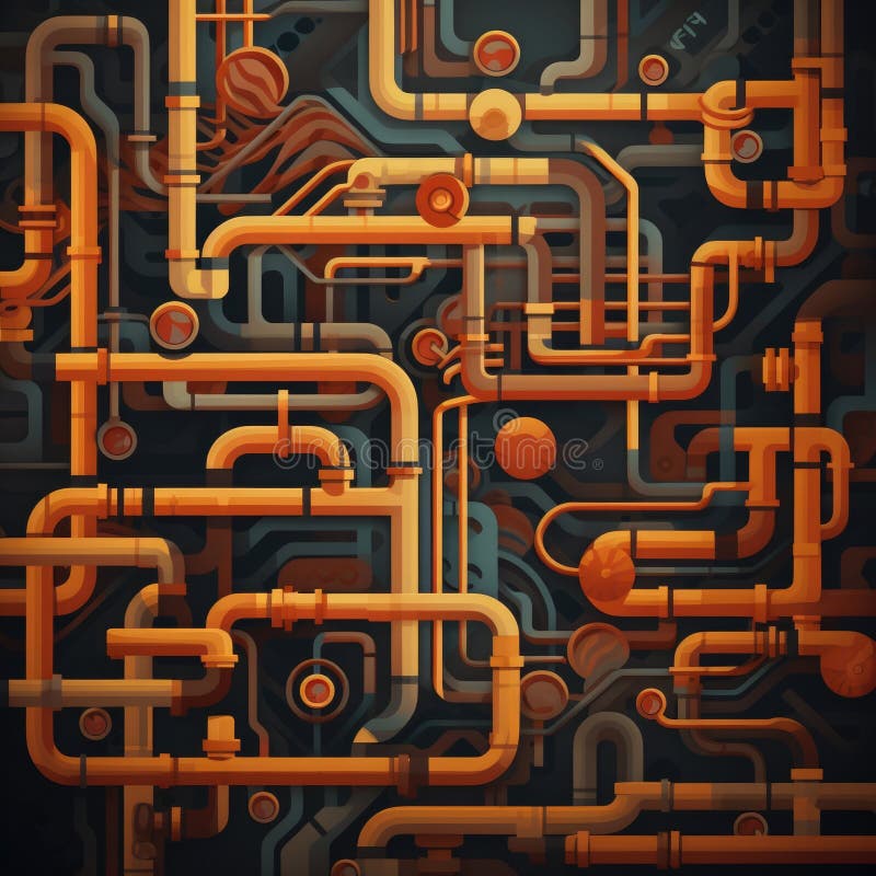 Pipe Maze Illustration Background Stock Illustration - Illustration of ...