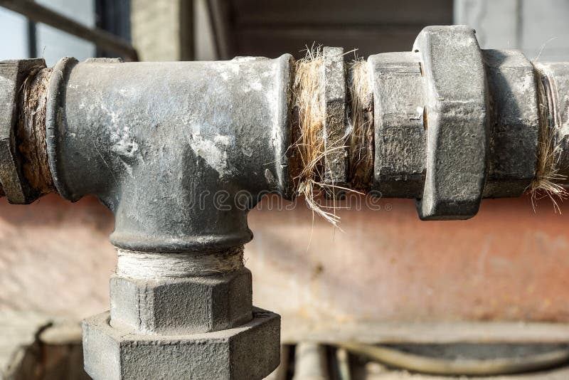 Pipe Off the Water Supply, Both Old Rust Corrosion Stock Image - Image ...