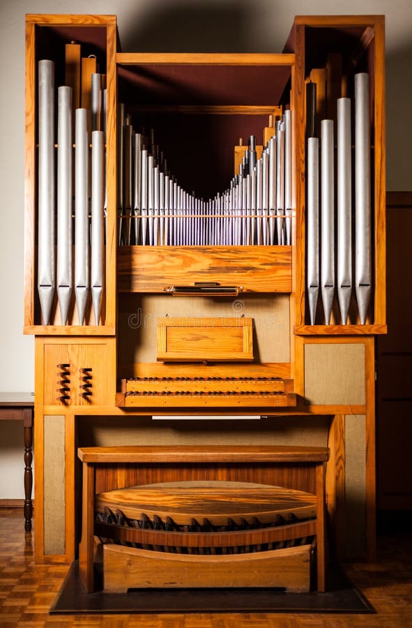 Detail of a Pipe Organ of a Church in a Small Town Stock Image - Image ...