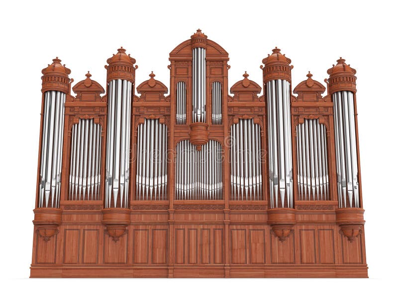 Pipe Organ Isolted on White. 3D Rendering Stock Illustration ...