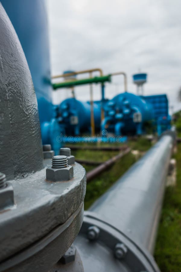 Pipe Parts with the Selective Focus on Bolt and Nut Stock Image - Image ...
