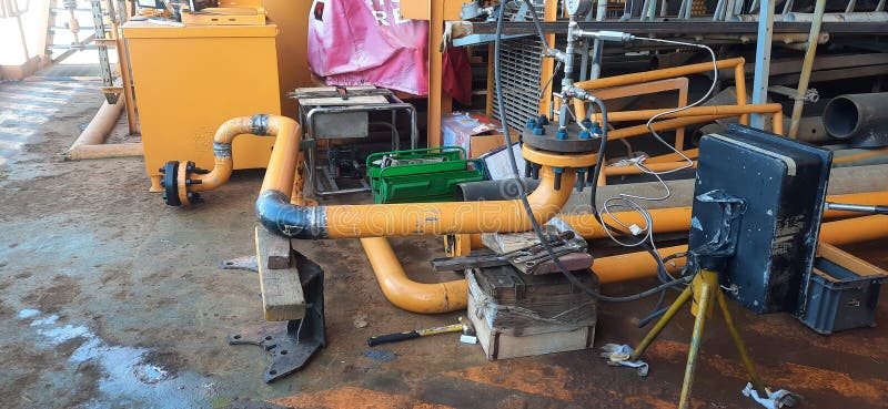 Pipe on progress hydrotest stock photo. Image of test - 268743062