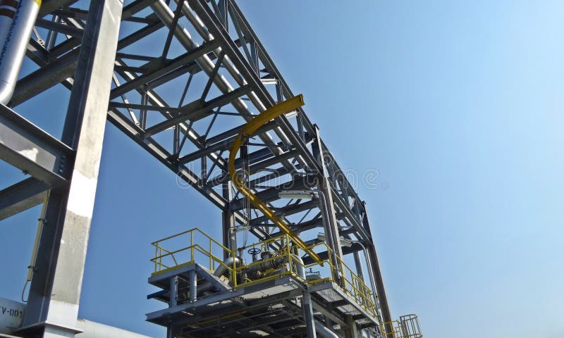 Pipe Rack Structure in Industrial Factory. Stock Photo - Image of ...
