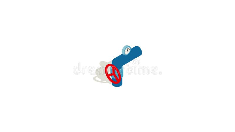 Pipe with a Red Valve and Meter Icon Animation Stock Video - Video of ...