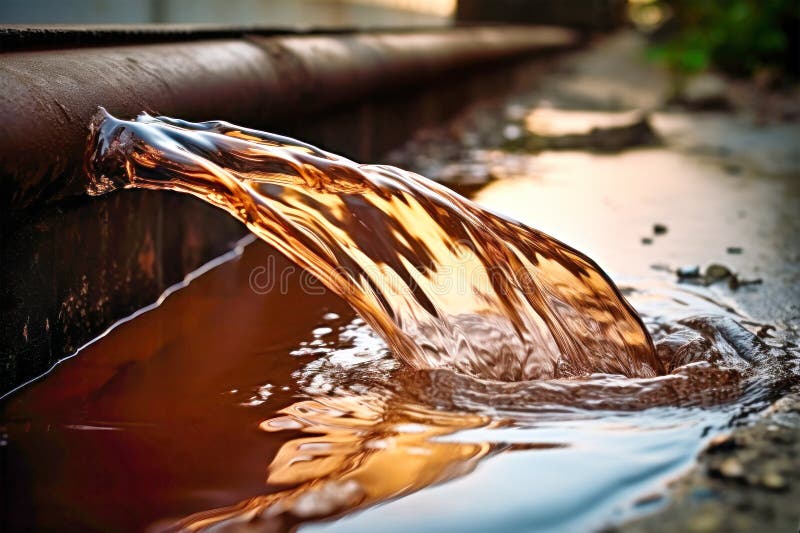 A Pipe Releasing Water into a Natural Environment, Creating a ...