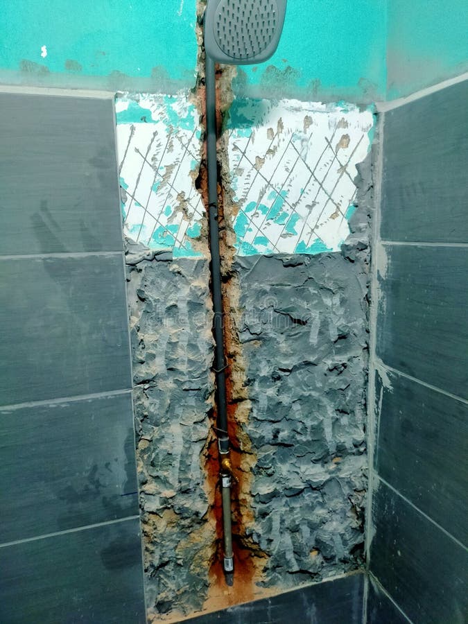 Pipe Repair Tile Hacking Toilet Pipe Stock Photo - Image of hacking ...