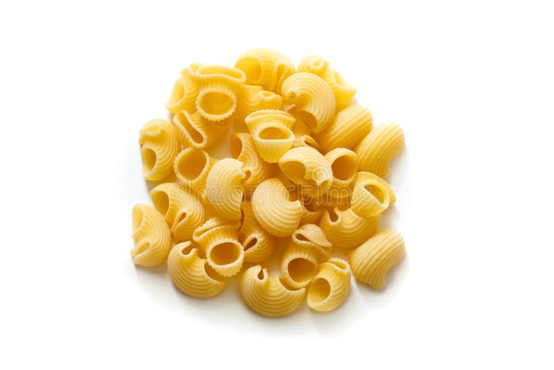 Pipe Rigate Pasta Isolate on White, Italian Pipe Shaped Pasta from ...