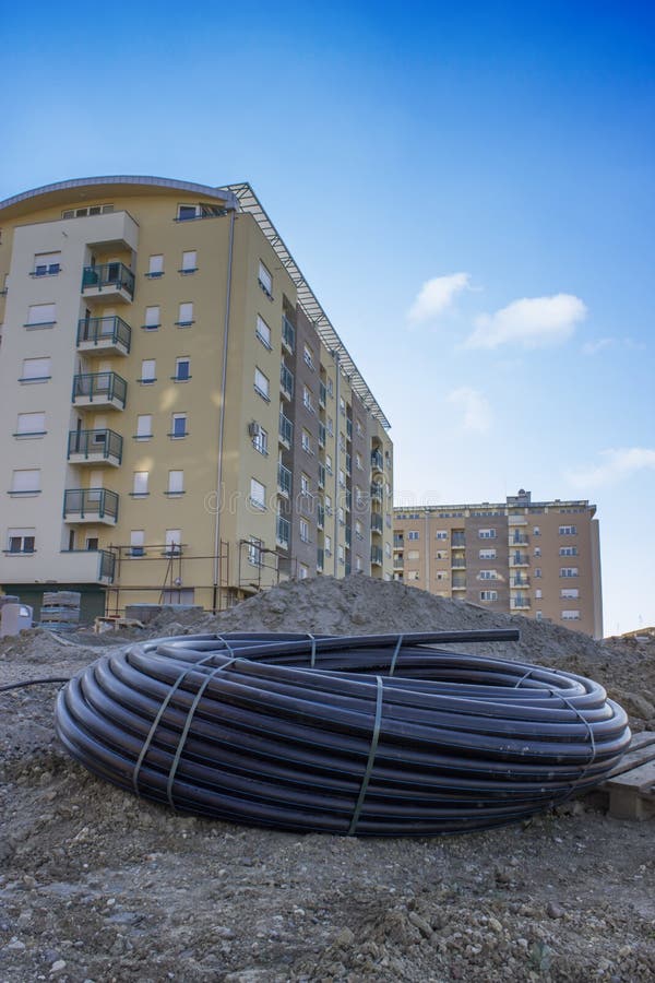 Pipe roll for water supply stock photo. Image of buildings - 32191230