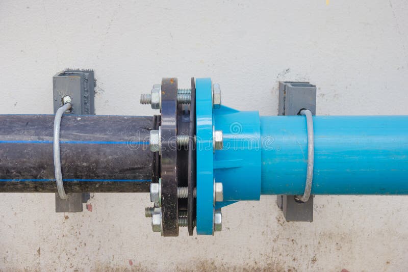 Pipe Rubber is Connected To a Pvc Pipeline Stock Image - Image of joint ...