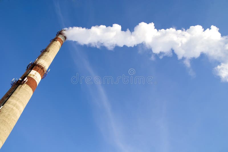 Pipe with smoke stock image. Image of carbon, geothermal - 12393729