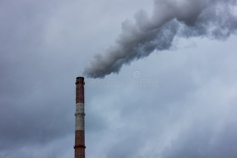 Pipe with smoke stock photo. Image of industrial, ecology - 61938800