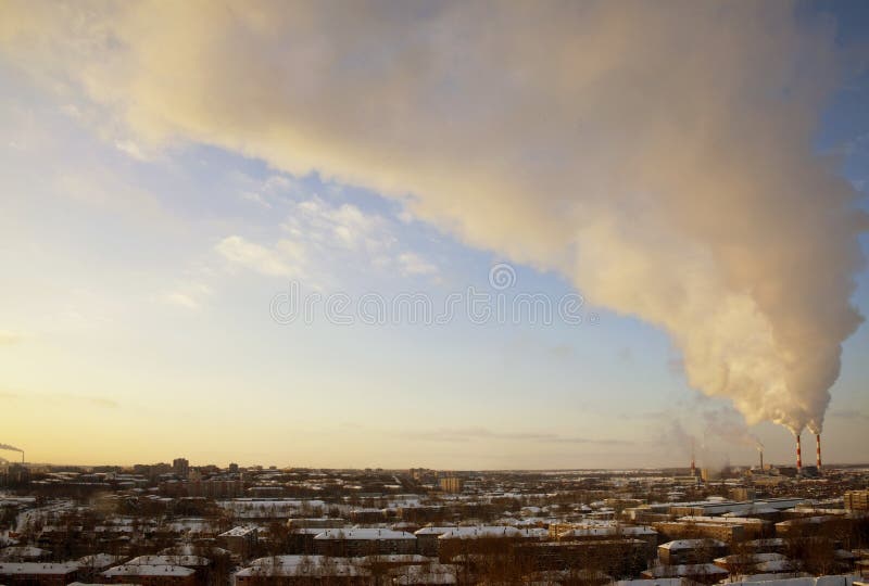 Pipe with Smoke in Winter Sunrise Time Lapse Stock Image - Image of ...