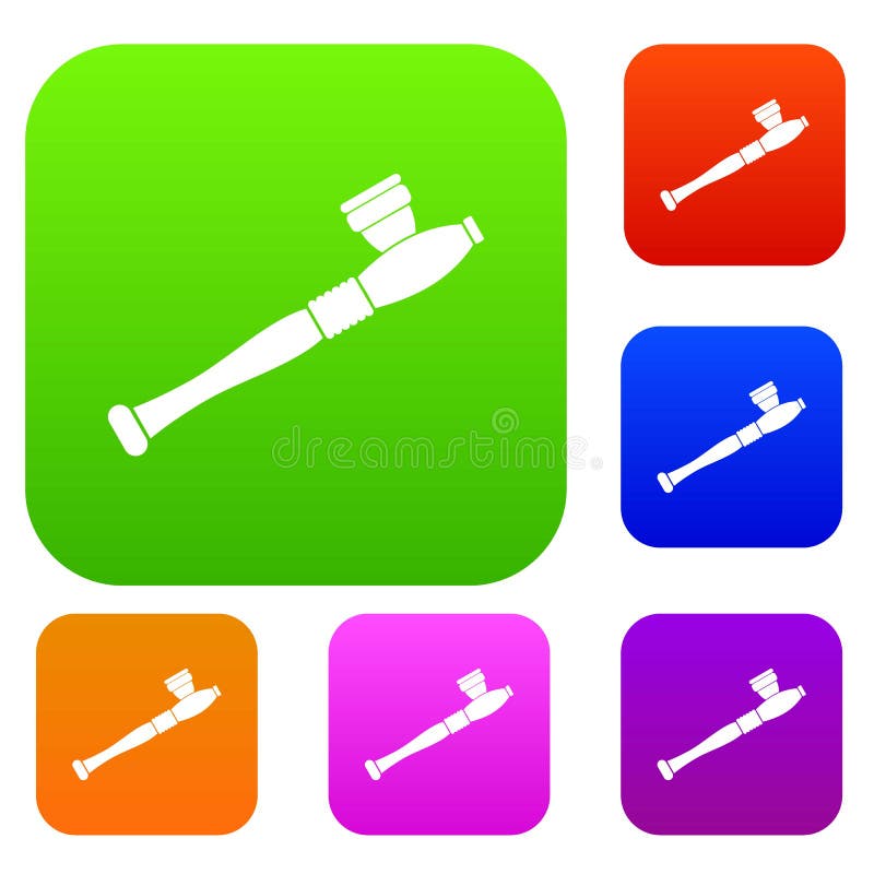 Pipe for Smoking Marijuana Set Collection Stock Vector - Illustration ...