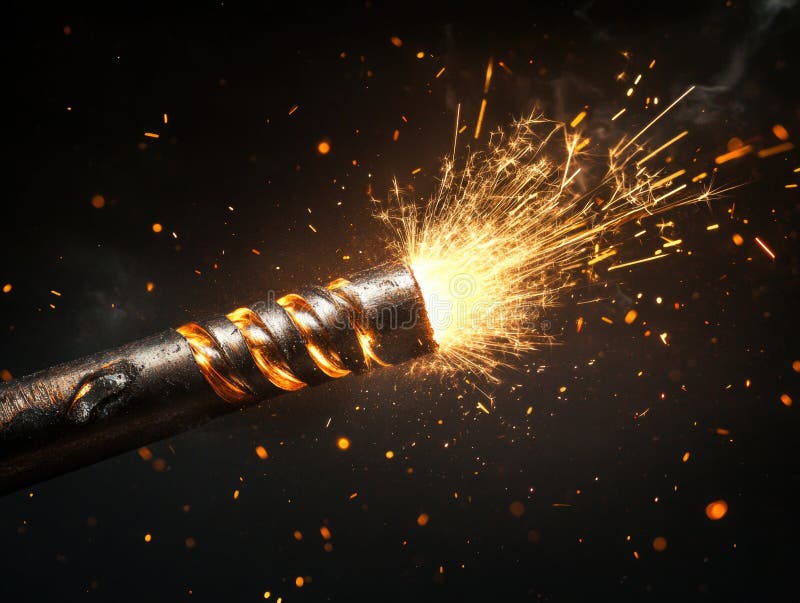PIPE Spark Close-Up stock image. Image of combustion - 373136005