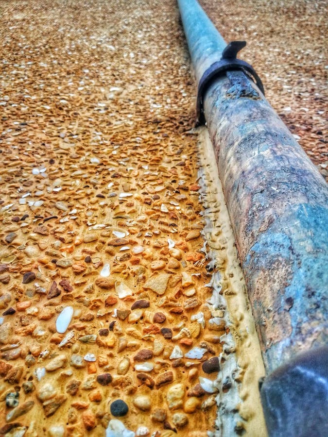 The Pipe on the Stone Ground. Stock Image - Image of ground, stone ...