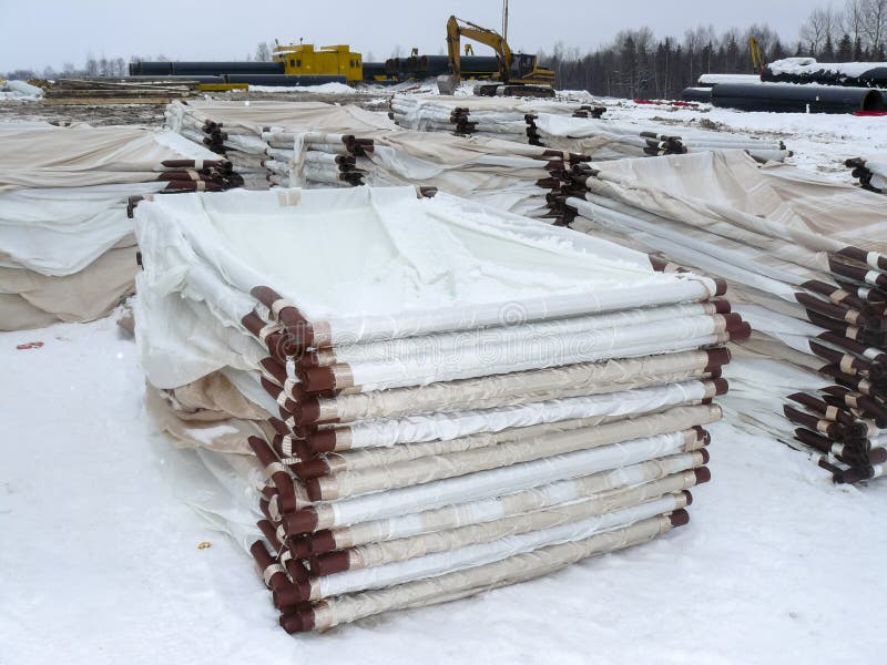 Pipe Storage in the Open Air. Construction of the Gas Pipeline Stock ...
