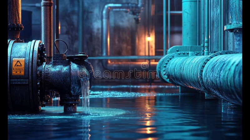 A Pipe Surrounded by Water in a Flooded Area Stock Video - Video of ...