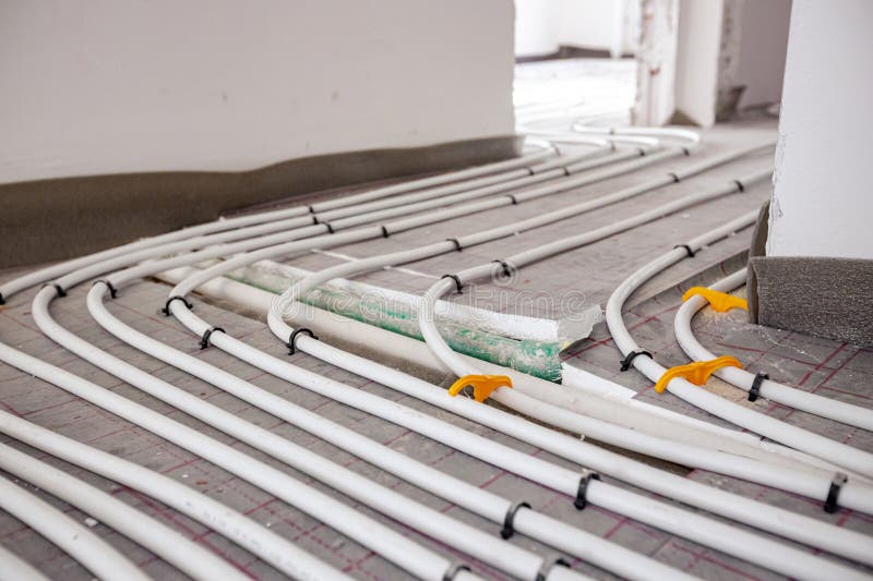 Pipe System of Floor Heating Mounted in Residential Building Under ...