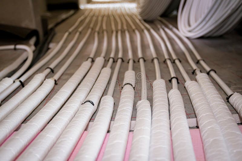Pipe System of Floor Heating Mounted in Residential Building Under ...