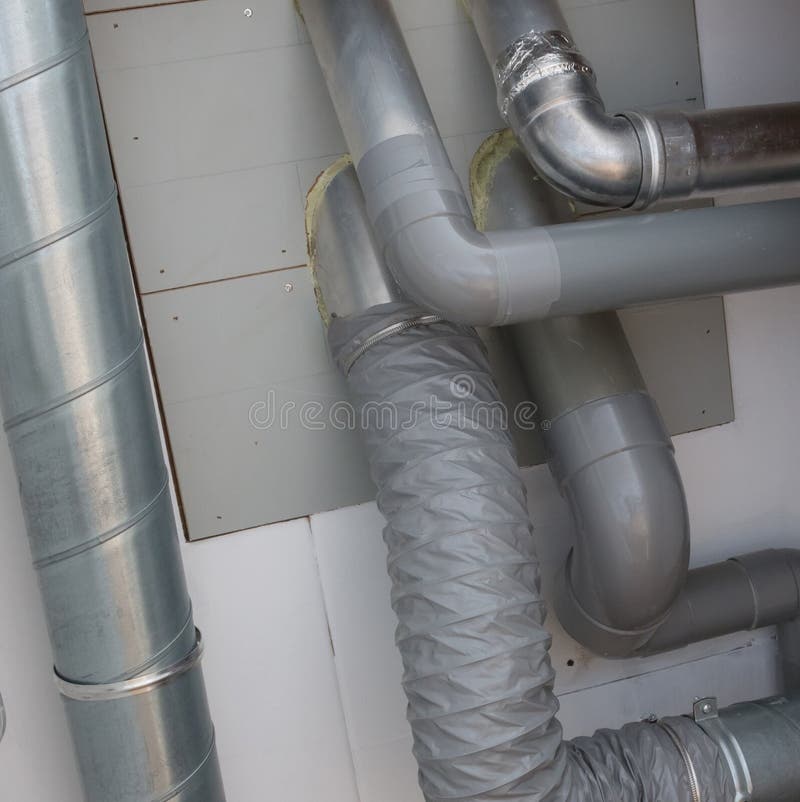Pipe system in a house stock image. Image of indoor - 101088225
