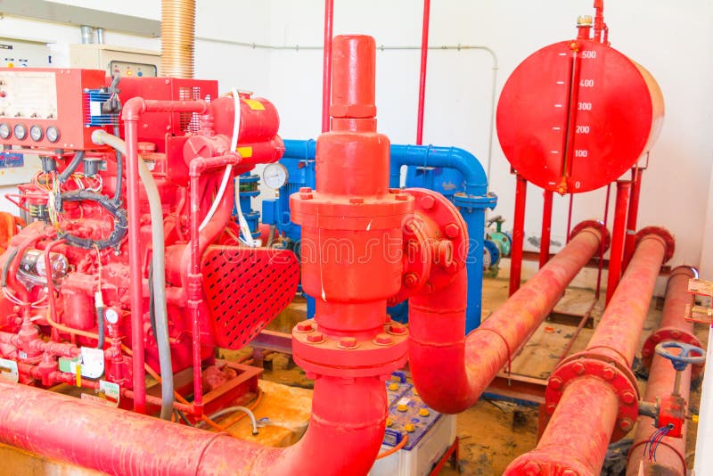 Pipe System Old Big Plumbing Red Which Has Dust Dirty Inside of ...