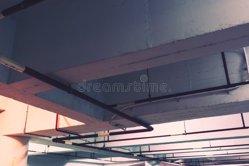 Pipe Systems, Pipeline on Building Ceiling. Stock Photo - Image of ...
