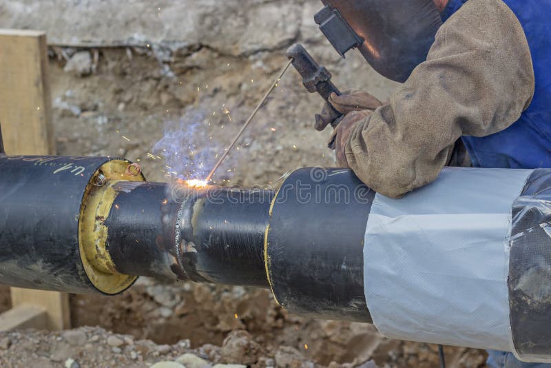 Pipe is tack welded stock image. Image of equipment, join - 44599861
