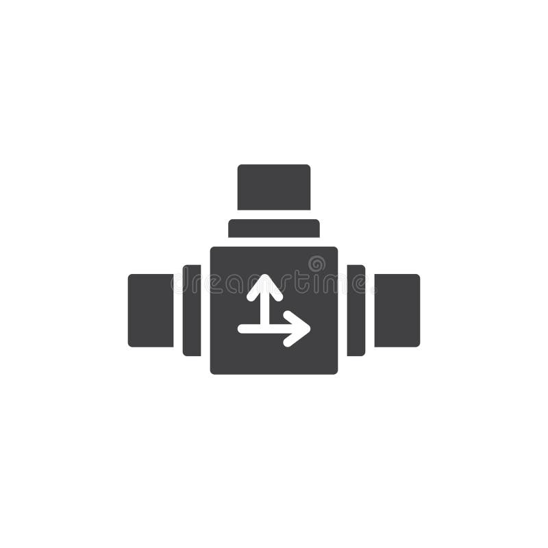 Pipe tee icon vector stock vector. Illustration of plastic - 101182807