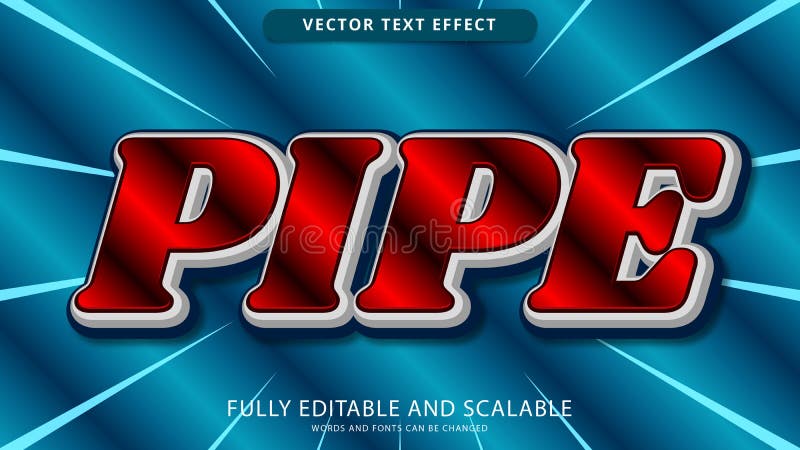 Pipe Text Effect Editable Eps File Stock Vector - Illustration of ...