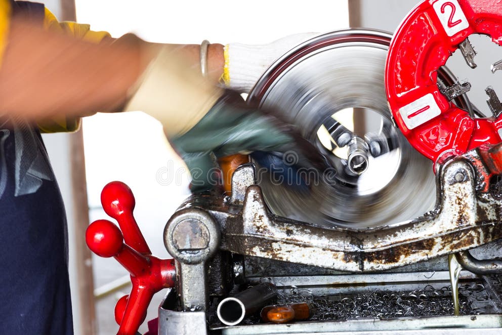 Pipe threading machine stock photo. Image of equipment - 87711182