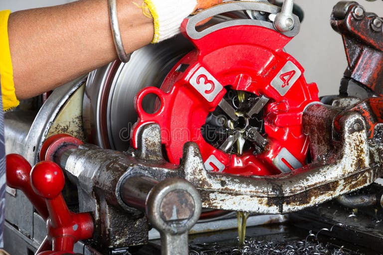 Pipe threading machine stock photo. Image of accessories - 87711350