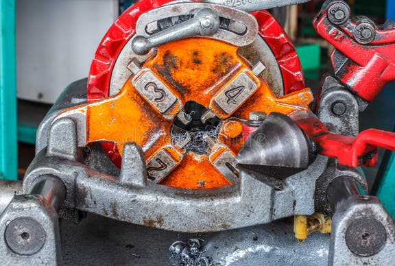 Pipe threading machine stock photo. Image of compressor - 199597518