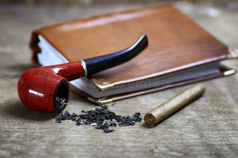 Pipe tobacco table wooden stock image. Image of serious - 79129197