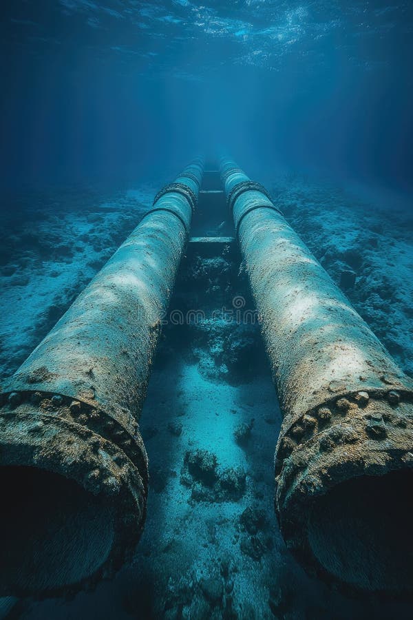 Pipe Underwater in the Ocean, Potential Use in Illustration or Design ...