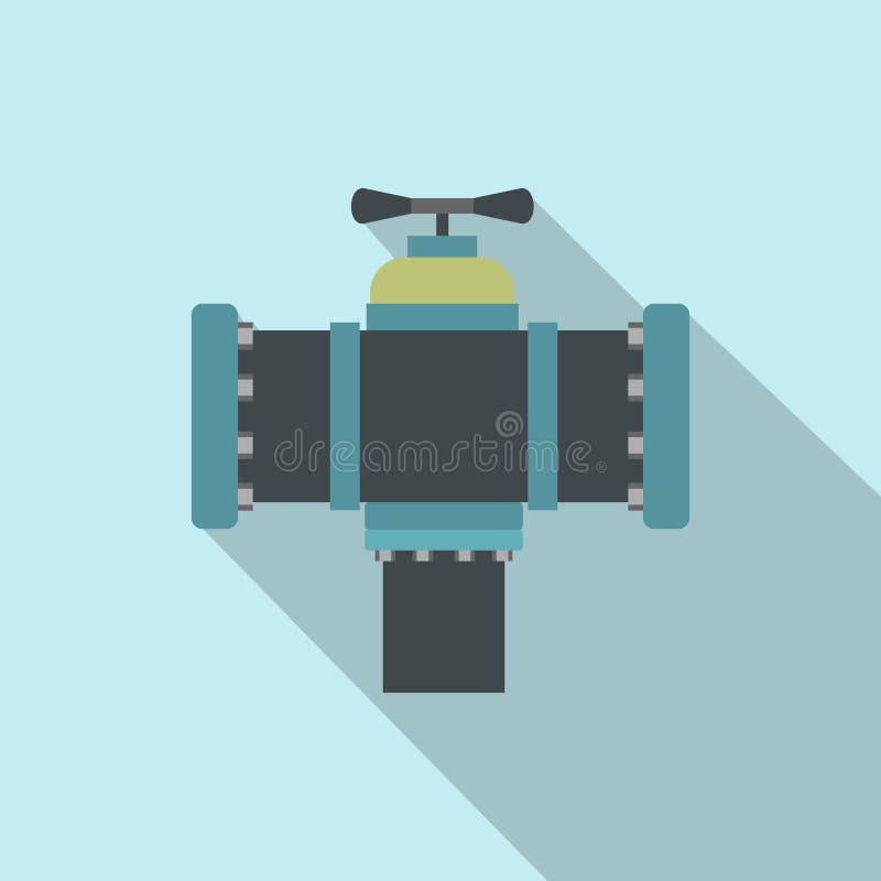 Pipeline with Valve and Handwheel Icon Stock Vector - Illustration of ...