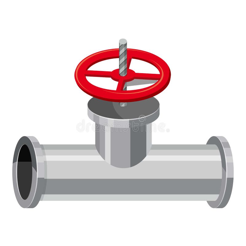 Pipe with a Valve Icon, Cartoon Style Stock Vector - Illustration of metal, pressure: 84782386
