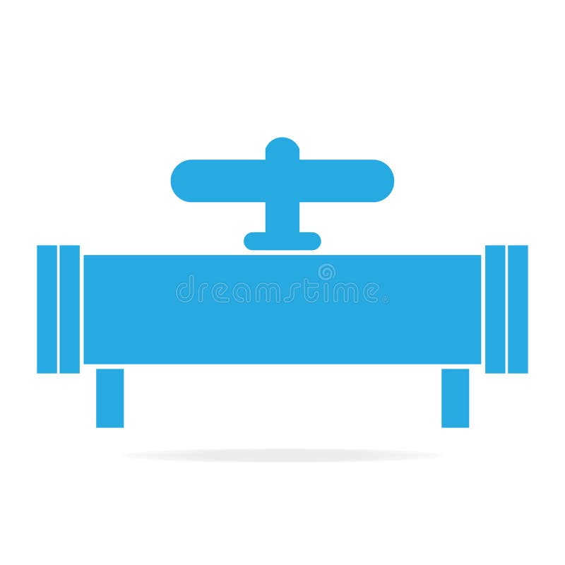 Pipe, Valve and Gage Pressure Icon Sign Illustration Stock Vector ...