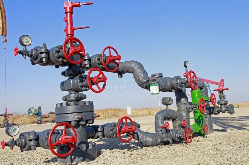 The Pipe and Valve Oil Fields Stock Image - Image of engineering, fuel ...