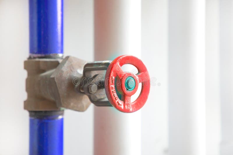 Pipe and Valve for Water Piping System Stock Photo - Image of metal ...