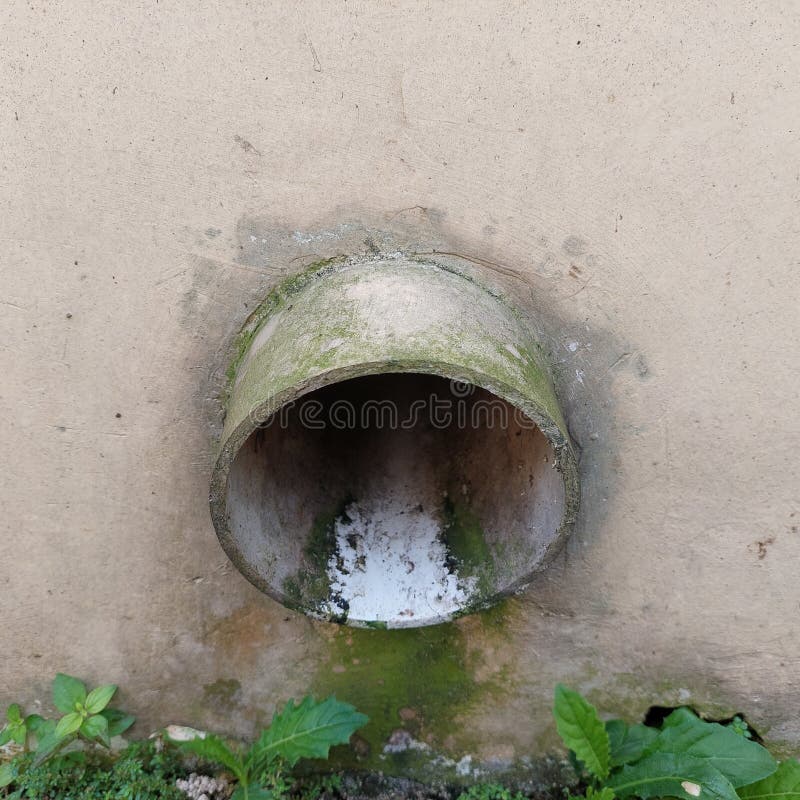 Pipe in the Wall for Water Flow Stock Photo - Image of window, water ...