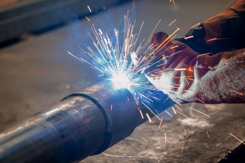 Pipe Welding. the Connection of the Pipe with a Clamp Stock Image ...