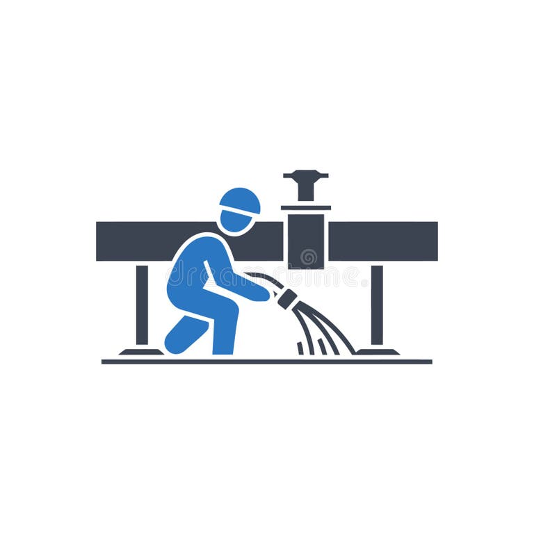 Pipe Worker Icon stock vector. Illustration of construction - 373151768