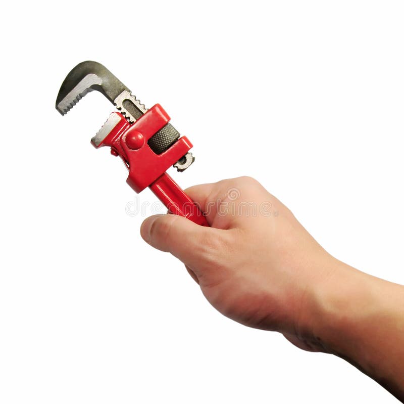 Hand Holding Pipe Wrench Tool Stock Photo - Image of holding, worker ...