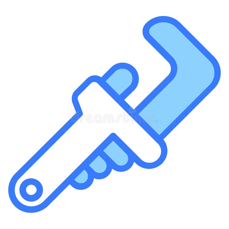 Pipe Wrench Blue Out Line Vector Design Stock Vector - Illustration of ...