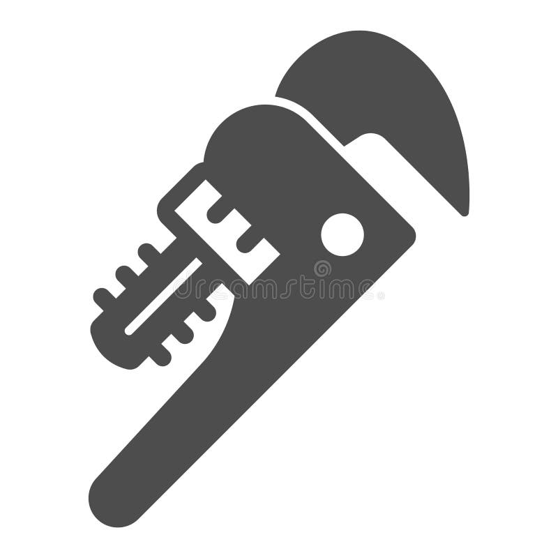 Pipe Wrench Solid Icon, Construction Tools Concept, Plumber Wrench Tool ...