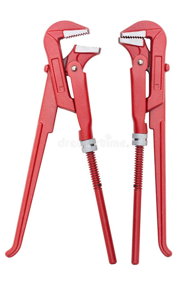 Pipe Wrench Tool Isolated on White Stock Image - Image of mechanic ...