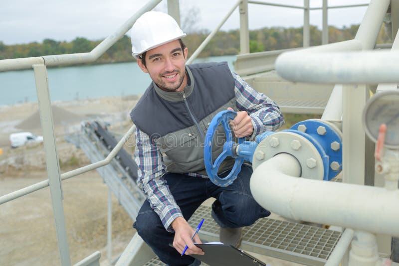 Pipefitter Checking the Tubes Stock Photo - Image of vocation ...